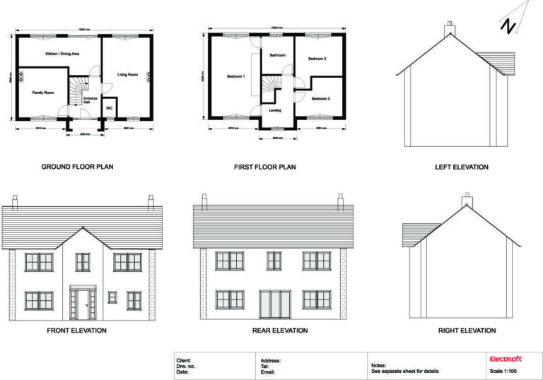 Stunning A Complete House Plan With It Elevation References - House ...