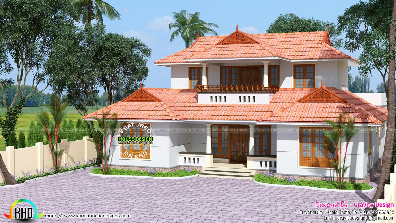 Fantastic Indian Keralahomedesign Roof House2D Elevation References ...