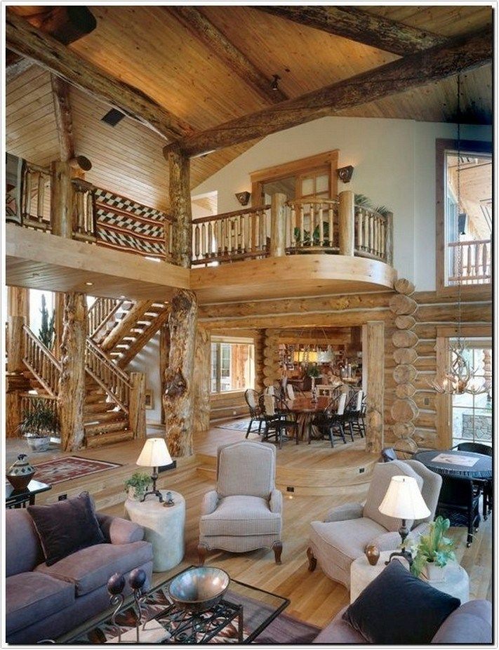 Stunning Log Cabin Interior Design Ideas References - House Floor Plans