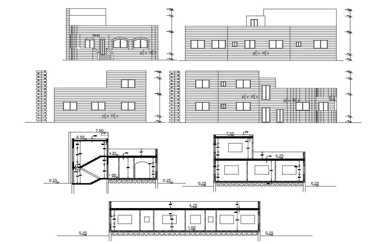 Marvelous Plan Elevation Section Of Residential Building Ideas - House ...